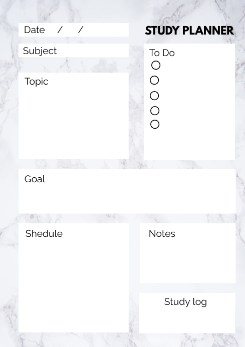Copy of Personal Study Planner Planner & Notepad | PosterMyWall