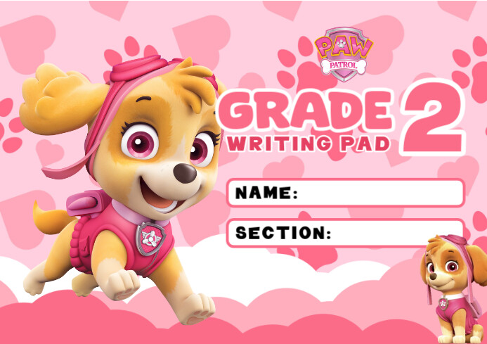 Personalized Grade 2 Writing Pad Cover Template | PosterMyWall