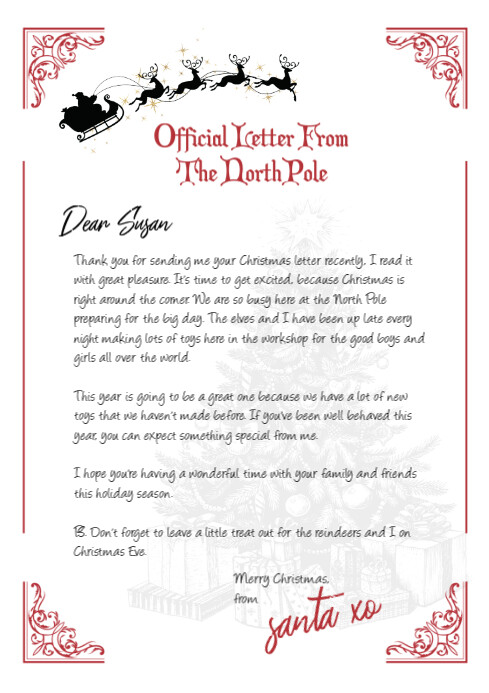 Copy of Personalized Official Letter From Santa | PosterMyWall