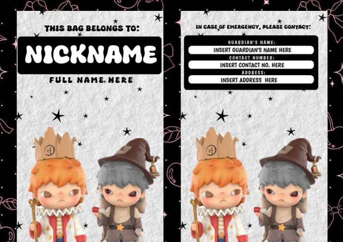 Copy of Personalized Prince and Wizard ID Tag | PosterMyWall