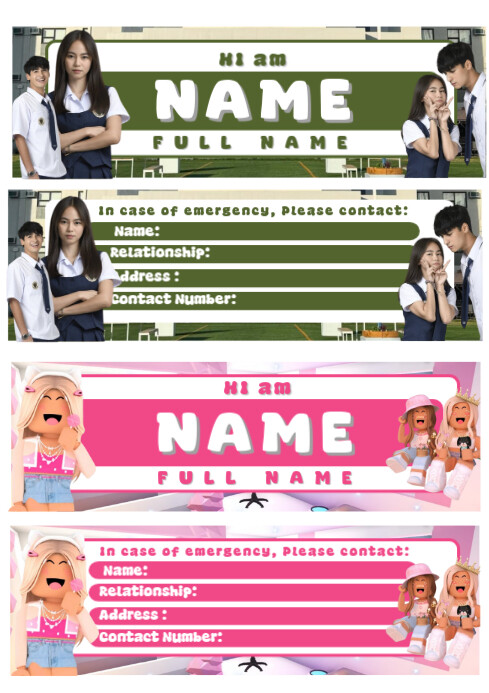 Copy of Personalized Student & Character ID Tags | PosterMyWall