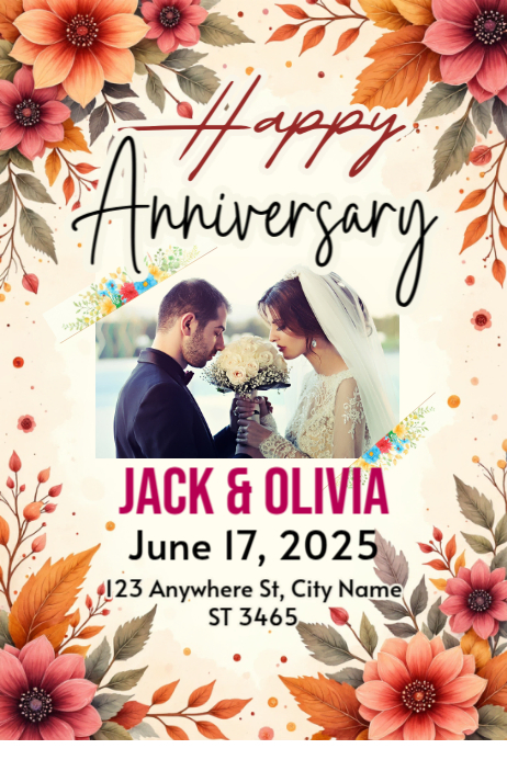 Plantilla de Personalized Wedding Anniversary Posters – Stunning ...