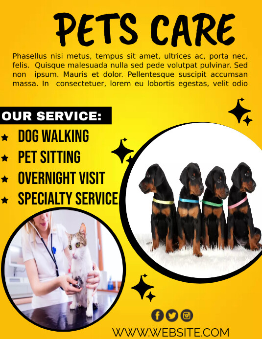 Pet's care service design template | PosterMyWall