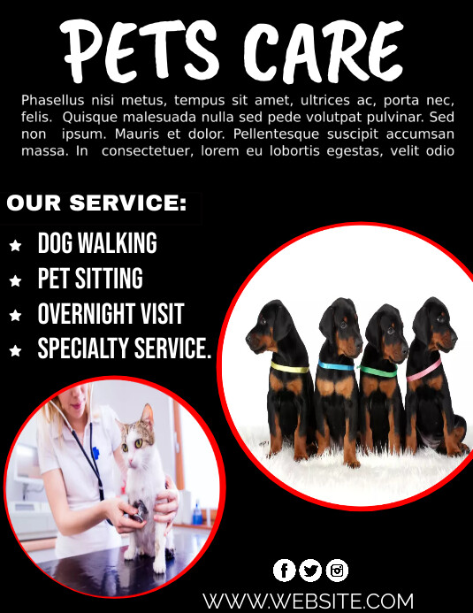 Pet's care service design template | PosterMyWall