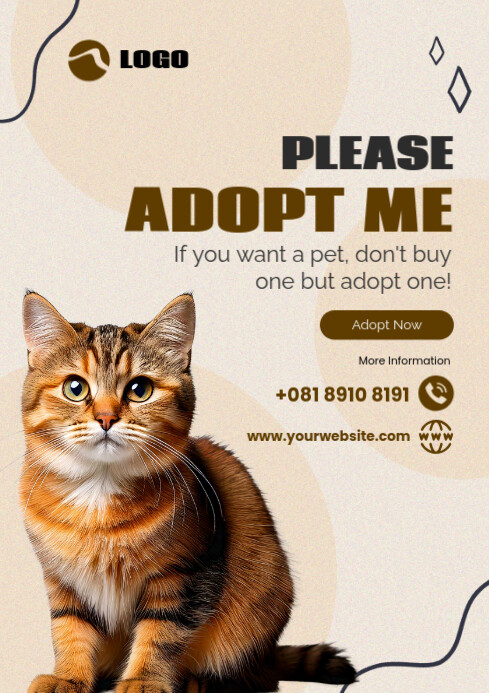 Pet Adoption Ads Poster Template | PosterMyWall