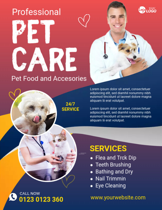 Copy of Pet care service flyer template | PosterMyWall