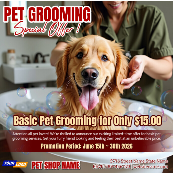 Pet Grooming Special Offer Flyer Template | PosterMyWall