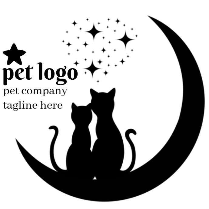 Plantilla de pet logo cat logo cat and its child logo blac | PosterMyWall