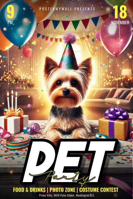 Copy of Pet Party Poster Template | PosterMyWall