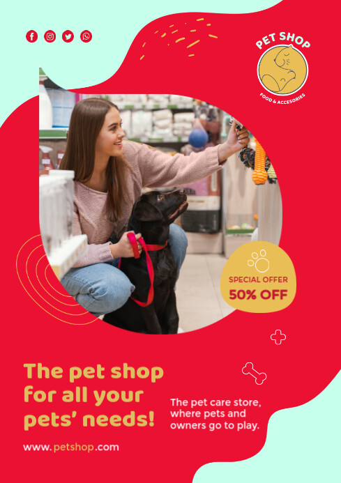 Pet shop discount poster Template | PosterMyWall