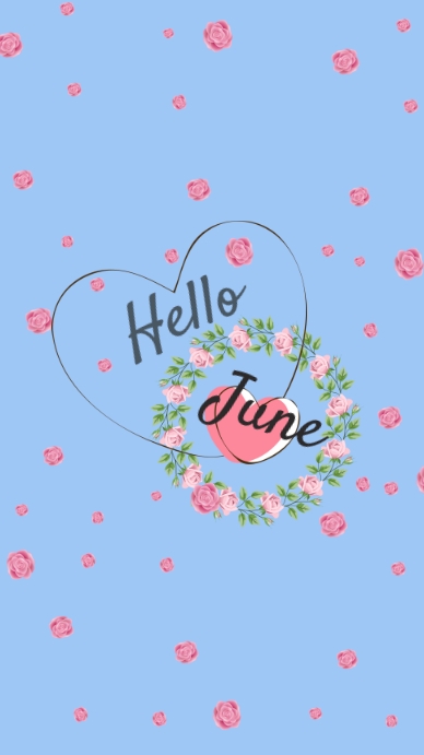 petal rose background hello june Template | PosterMyWall