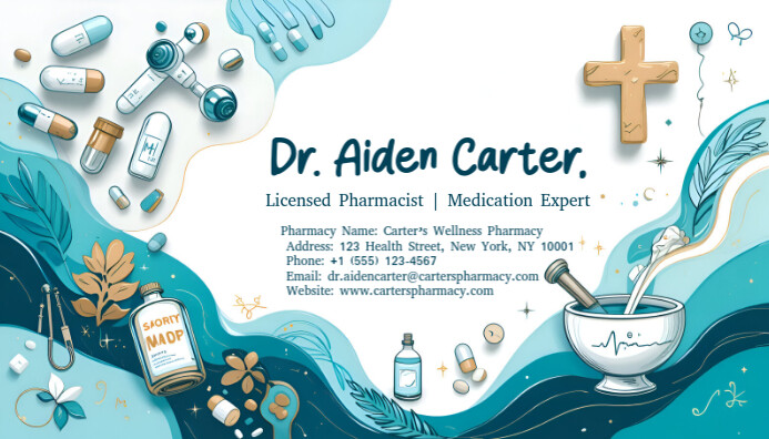 Copy of Pharmacist Business Card | PosterMyWall