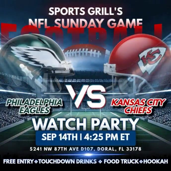 Philadelphia Eagles @ Kansas City Chiefs: NFL Sunday Game Watch Party ...