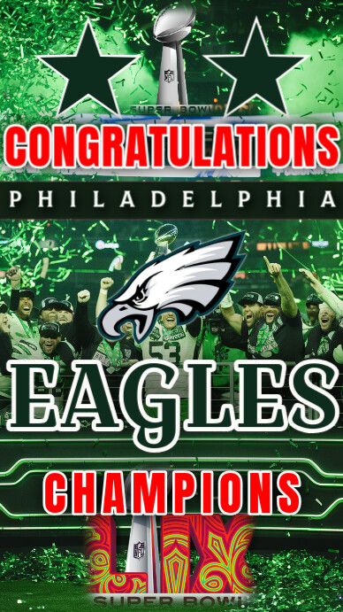 Philadelphia eagles super bowl lix 2025 champions Template | PosterMyWall