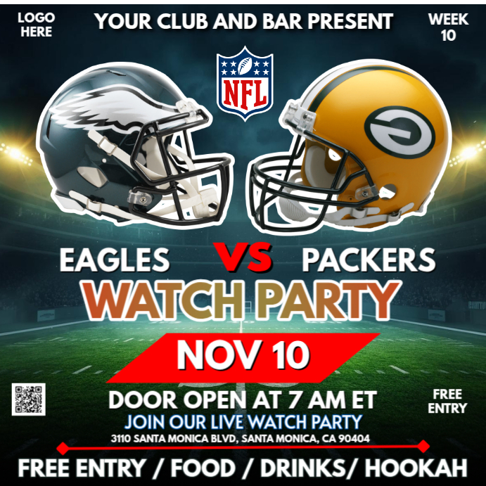 Philadelphia Eagles Vs Green Bay Packers Instagram Post Template ...