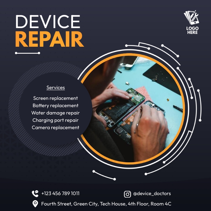 phone & computer device repair Template | PosterMyWall