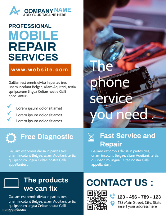 phone repair services flyer advertisement Template | PosterMyWall