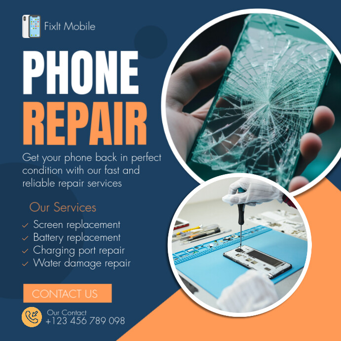 Phone Repair Services Poster Template | PosterMyWall