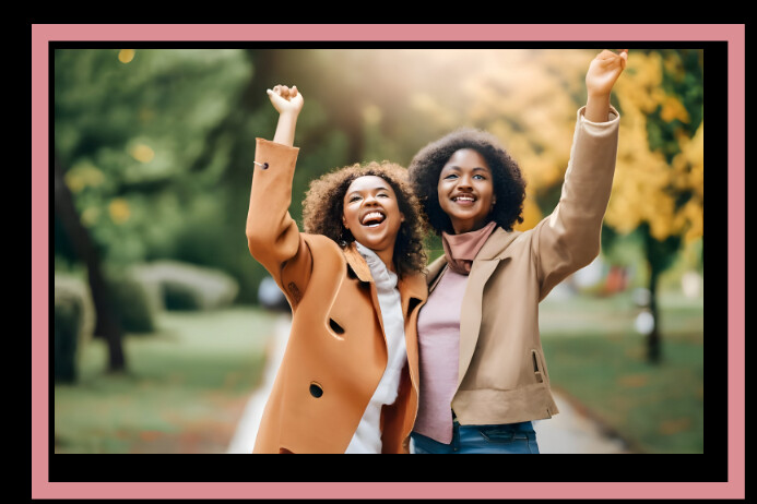 Photo background of 2ladies cheering up Template | PosterMyWall
