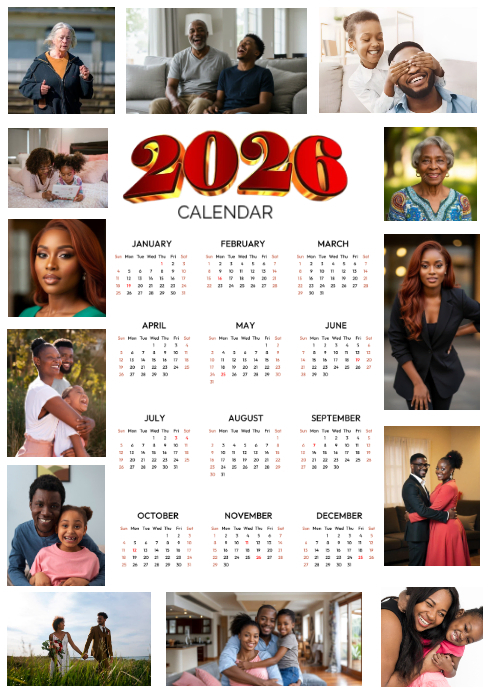 Photo collage A3 Calendar Template | PosterMyWall