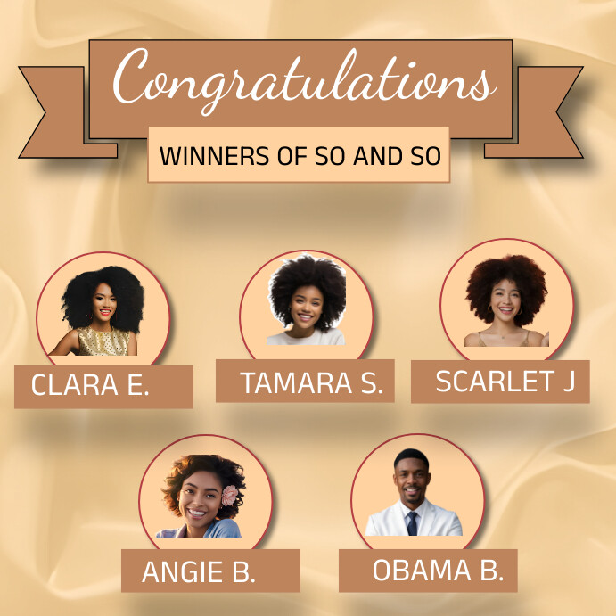 Plantilla de Photo collage of winners template | PosterMyWall