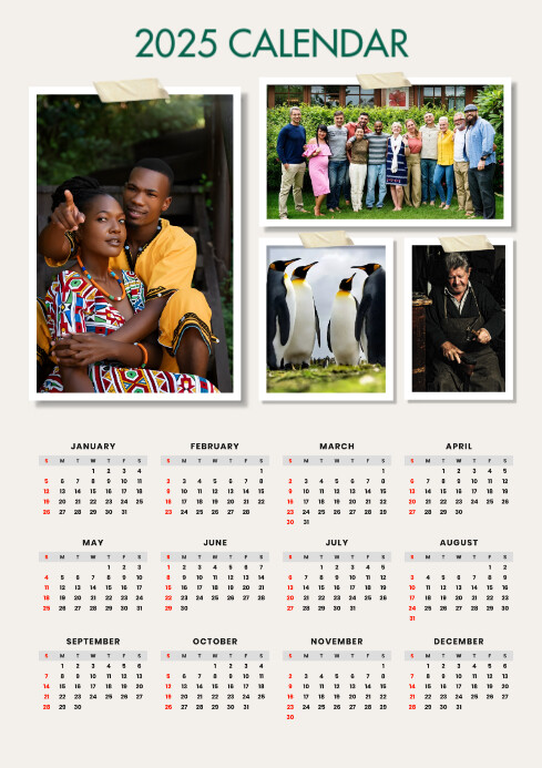 Photo collage Wall Calendar Template | PosterMyWall