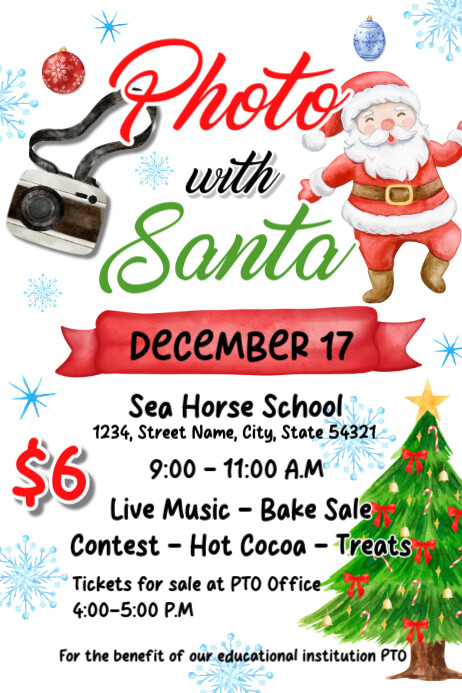 Photo with Santa Claus Flyer Template | PosterMyWall