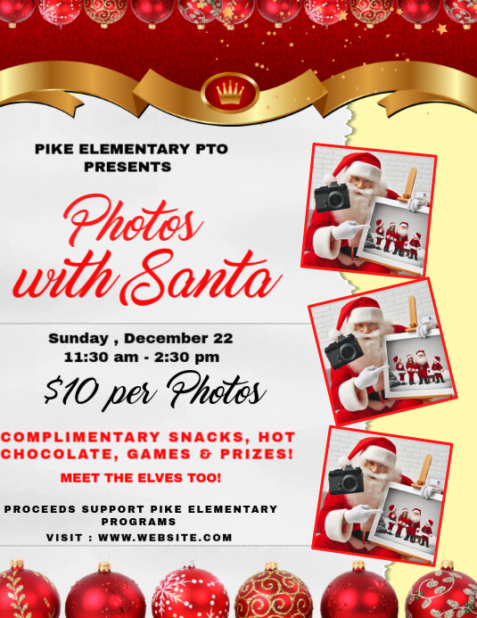 photo with santa flyer Templat | PosterMyWall