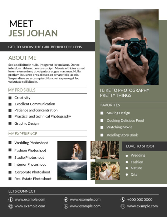 Copy of Photographer About Me Page Template | PosterMyWall