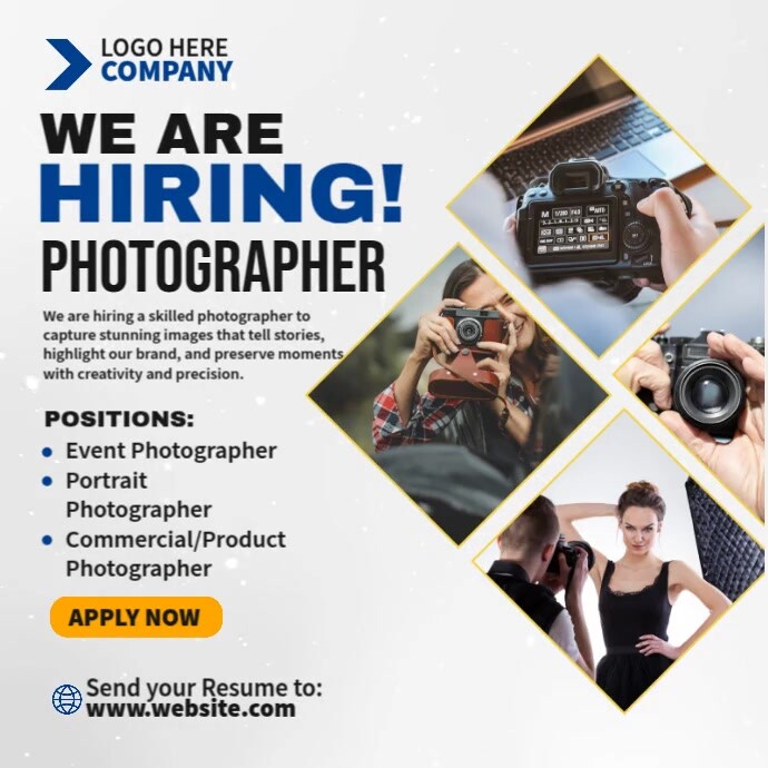 Photographer Hiring Template | PosterMyWall