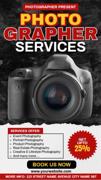 Photographer Services Ads Templat | PosterMyWall