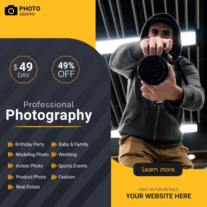 Copy of PHOTOGRAPHY FLAYER TEMPLATE | PosterMyWall