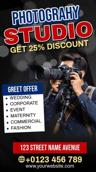 Photography Studio Ads Template | PosterMyWall