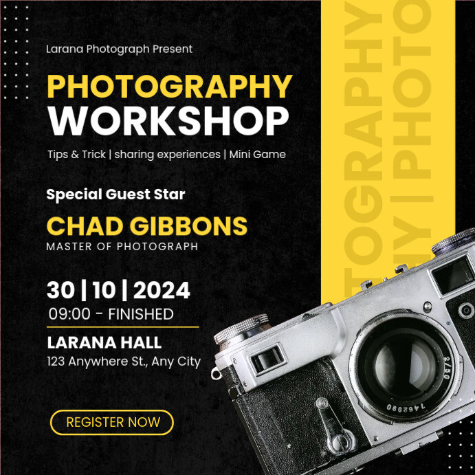 Photography Workshop template | PosterMyWall