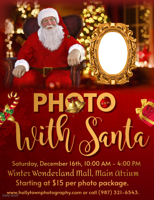 Photos with Santa Flyer Christmas with santa Template | PosterMyWall