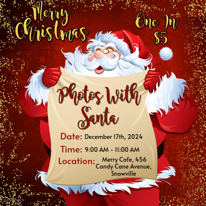 Photos with Santa Flyer Christmas with santa Template | PosterMyWall