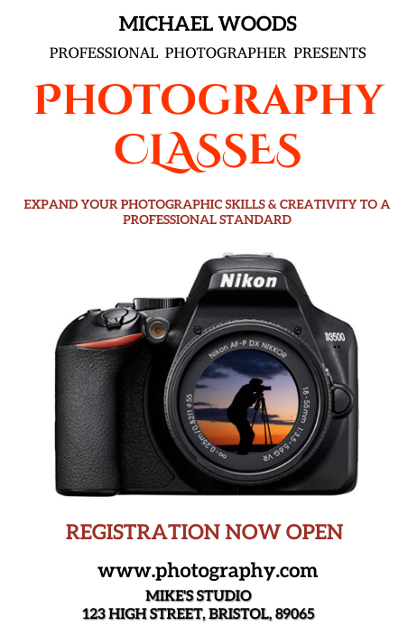 Phtography Classes Poster Template | PosterMyWall