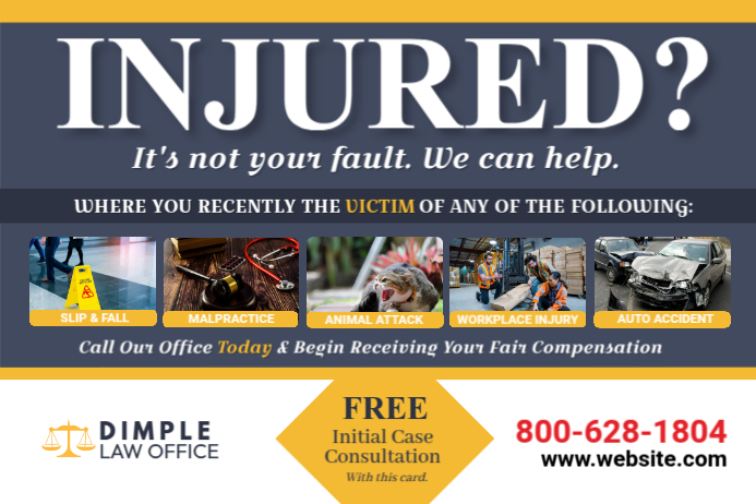 Physical Injury Insurance Ads Template | PosterMyWall