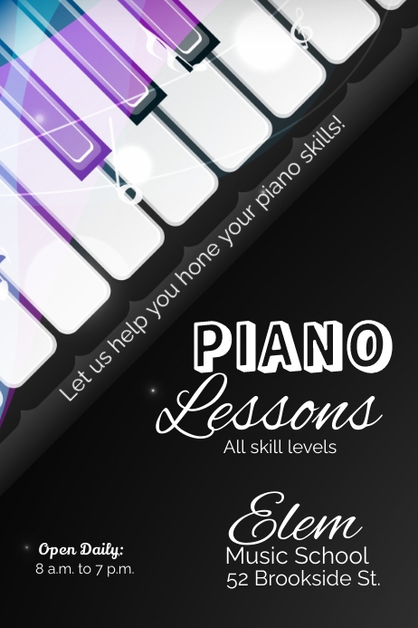 Piano Lessons Template | PosterMyWall
