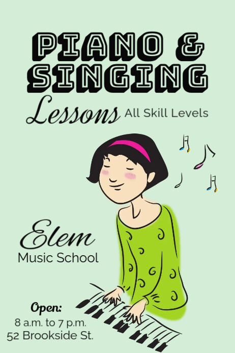 Piano & Singing Lessons Template | PosterMyWall