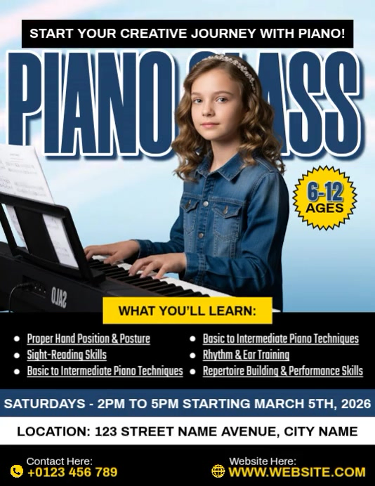 Piano Class Template | PosterMyWall