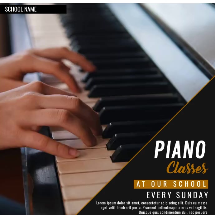 piano classes advertisement flyer Template | PosterMyWall
