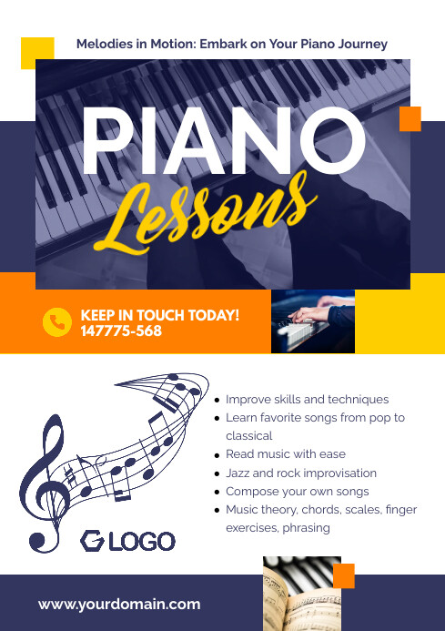 Piano Lessons Flyer Poster Template | PosterMyWall