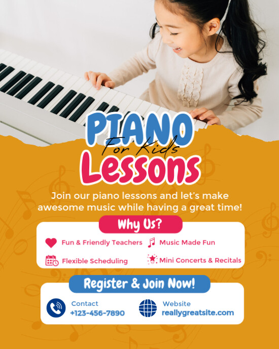 Copy of PIANO LESSONS INSTAGRAM POST | PosterMyWall