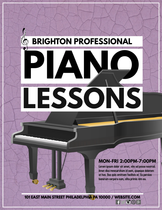 Piano Lessons Template | PosterMyWall