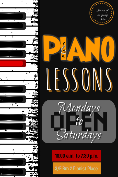 Piano Lessons Template | PosterMyWall