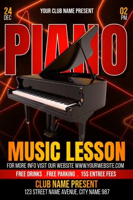 Copy of Piano Music Lesson Ads | PosterMyWall