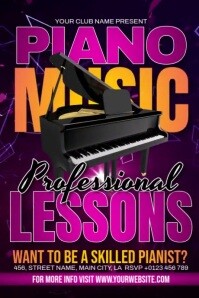 Piano Music Lesson Ads Template | PosterMyWall