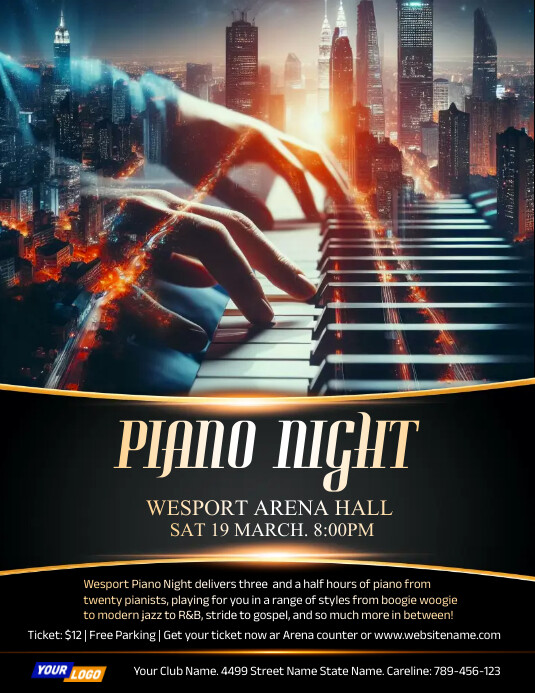 Piano Night Concert Ad Flyer Template | PosterMyWall