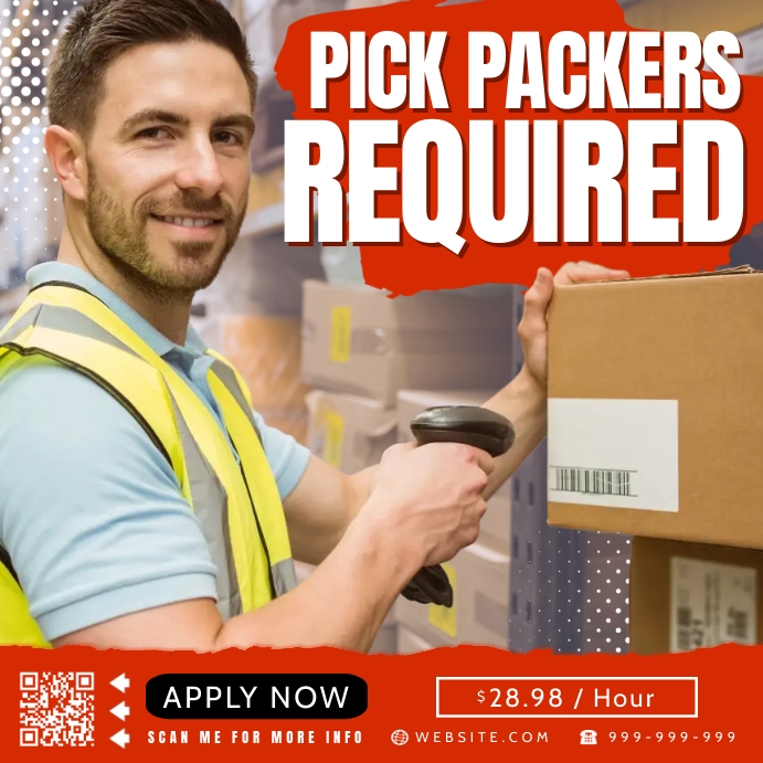 Pick Packers Wanted Poster Template | PosterMyWall